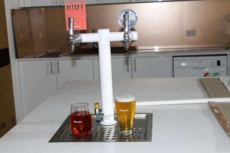 Pro Tap Beer Systems Powdercoated white font countersunk driptray Showpo